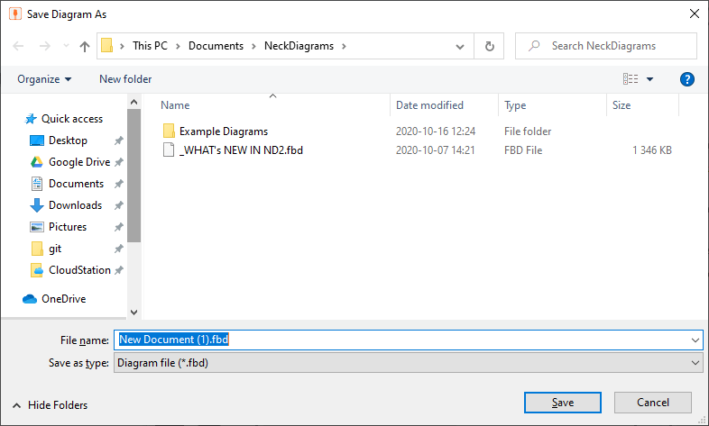 Saving the Diagram Page – Neck Diagrams Support